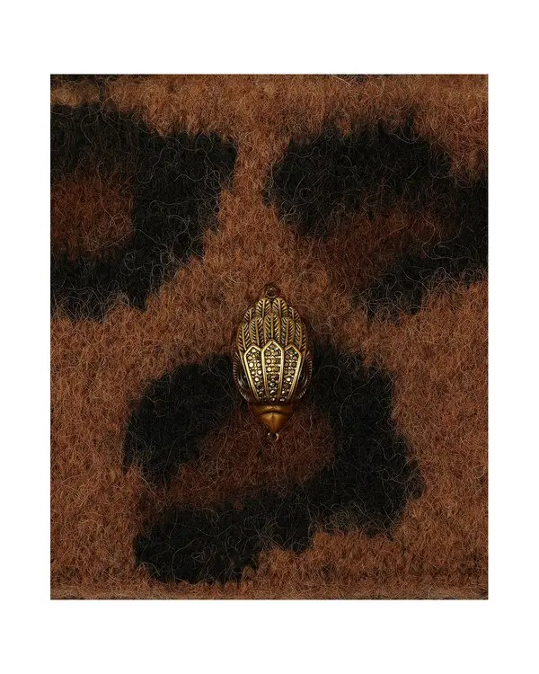 Kurt Geiger Fuzzy Leopard Print Beanie