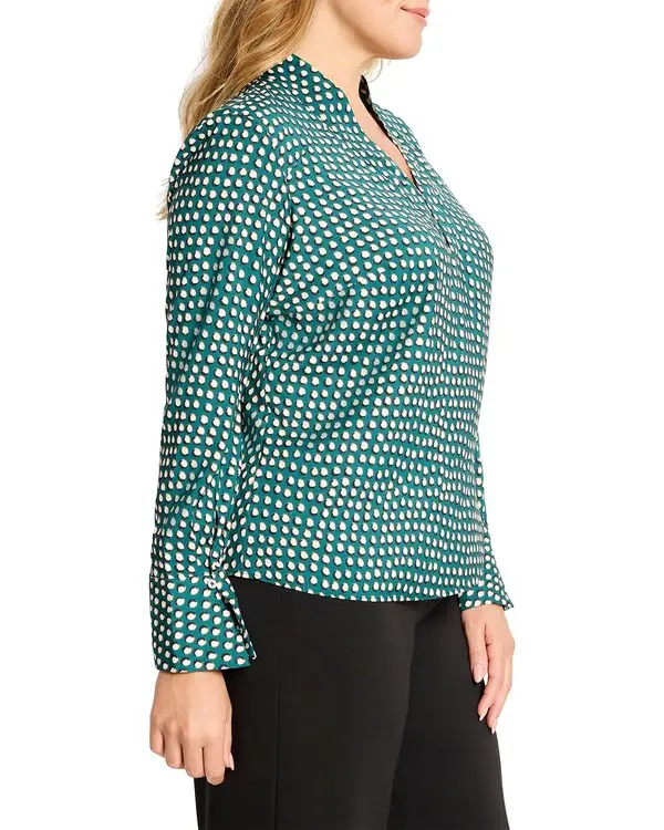 NIC+ZOE Shadow Dot Top - Green Multi