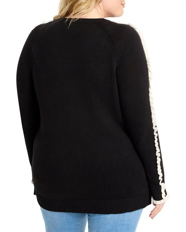 NIC+ZOE Ruffled Round Neck Sweater