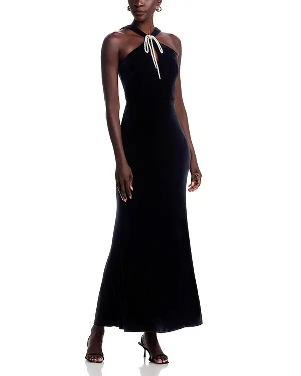 Eliza J Bow Front Velvet Gown