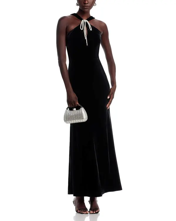 Eliza J Bow Front Velvet Gown
