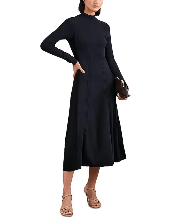 soreya bardot knit dress Embellished Bardot Knit Gown – Black main image 1