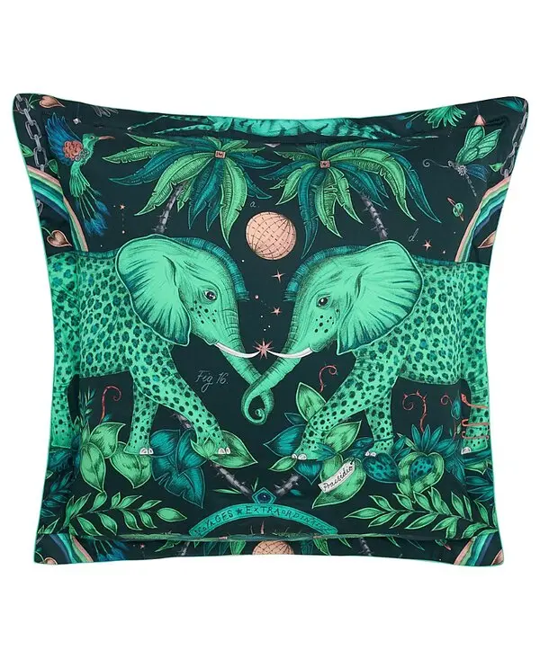 EMMA J SHIPLEY Zambezi Print 2-piece Sham Set - Teal/white