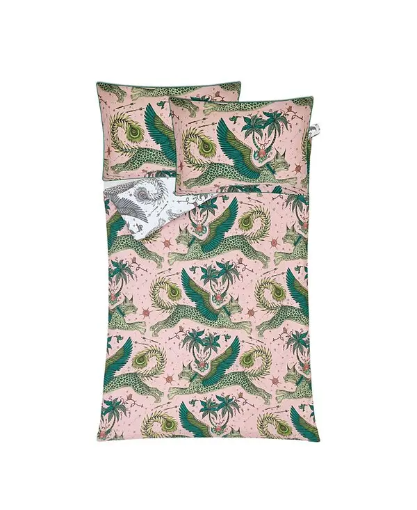 EMMA J SHIPLEY Lynx Blush Print Duvet Cover - Blush/white