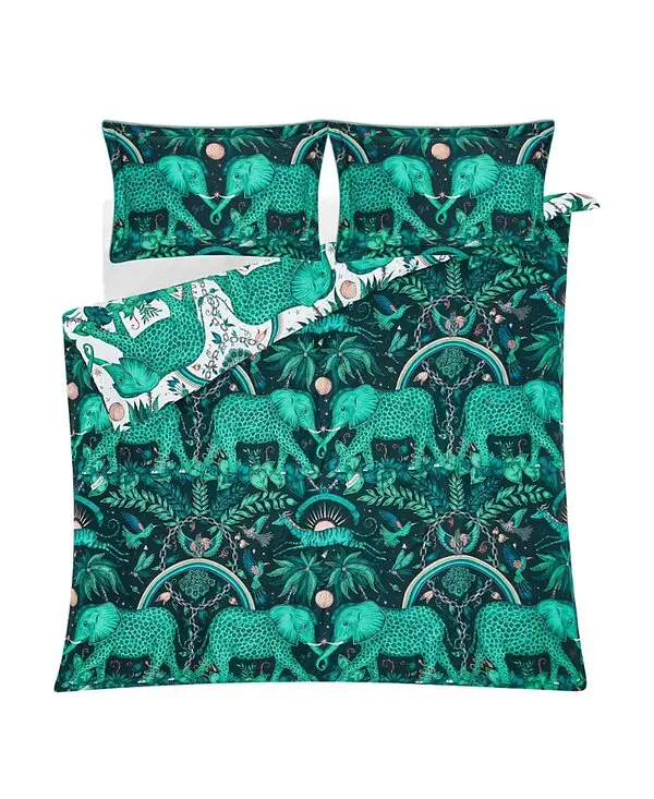EMMA J SHIPLEY Zambezi Print Duvet Cover - Teal/white