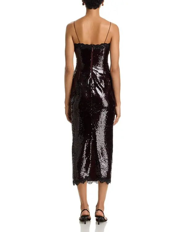 LoveShackFancy Verelith Sequined Slip Dress