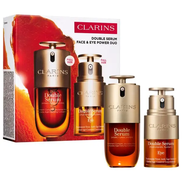 Clarins Double Serum Face & Eyes Anti-aging Skincare Set - One-color