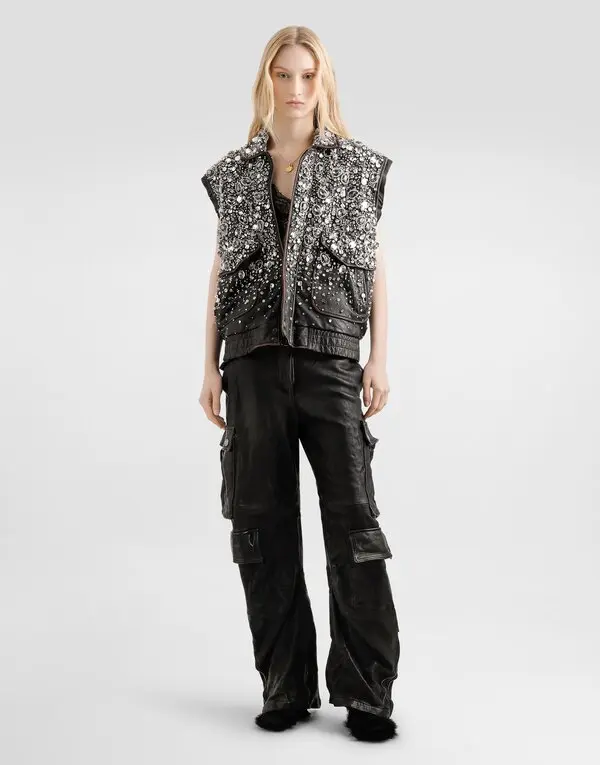 Dolce & Gabbana Leather Cargo Pants