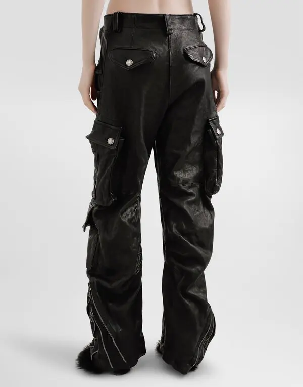 Dolce & Gabbana Leather Cargo Pants