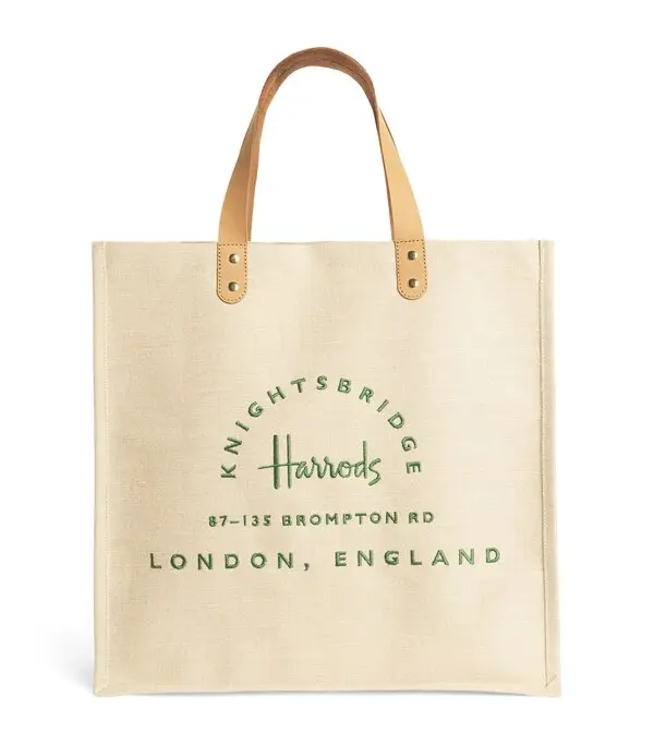 Harrods Jute And Cotton Shopper Bag - Neutral