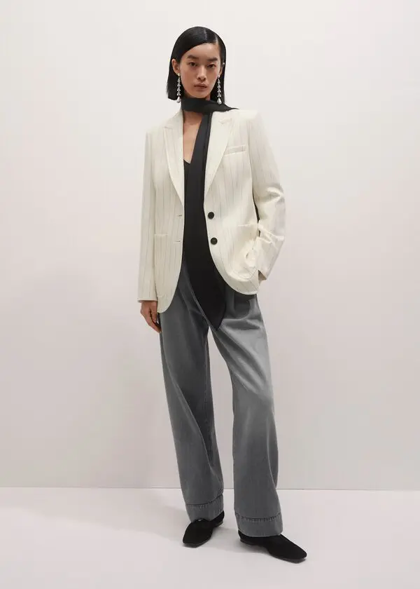 ME+EM Metallic Pinstripe Contour Blazer