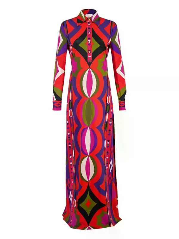 Emilio Pucci Printed Buttoned Maxi Dress