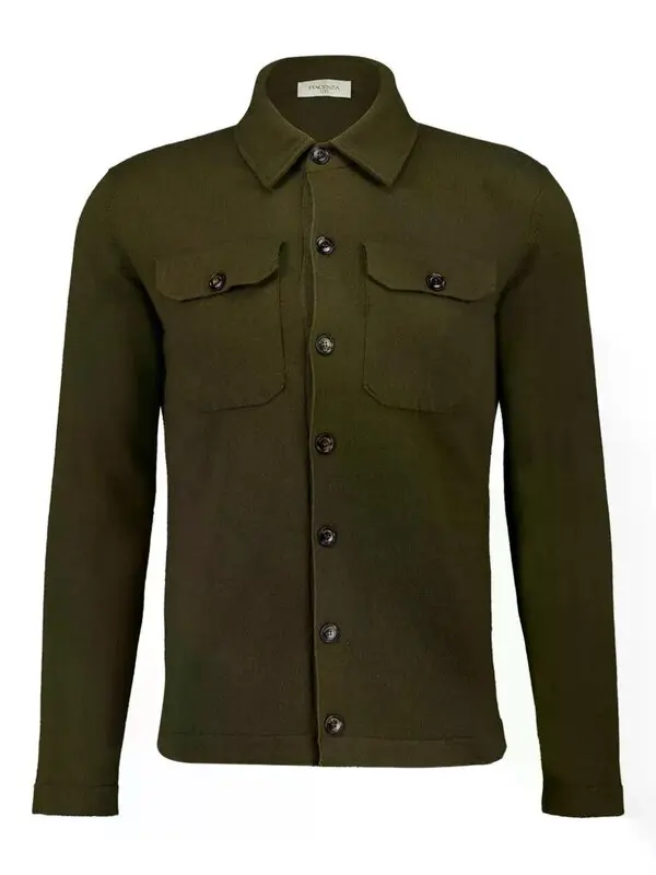 PIACENZA CASHMERE 1733 Front Pocket Button-up Shirt - Green