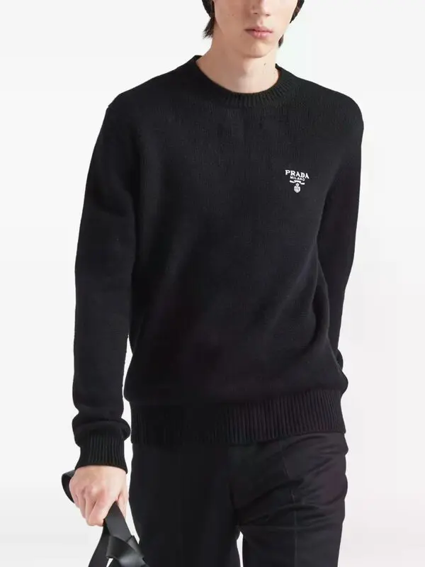 Prada Cashmere Crew Neck Sweater - Black
