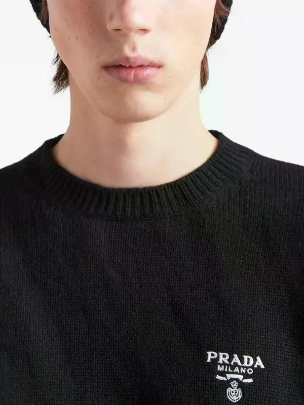 Prada Cashmere Crew Neck Sweater - Black