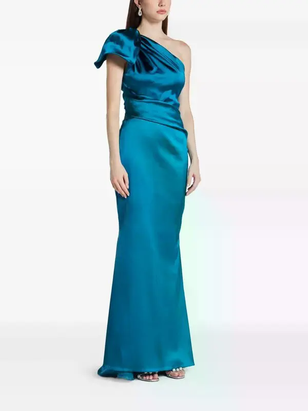 Talbot Runhof One-shoulder Knot Gown