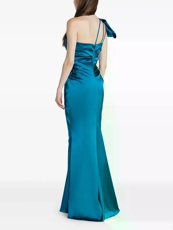 Talbot Runhof One-shoulder Knot Gown