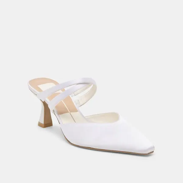 DOLCEVITA Linore Criss-cross Mule - True White Satin