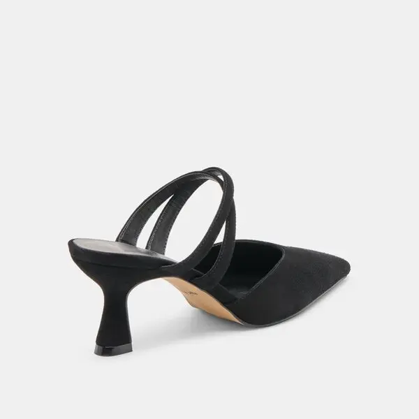 DOLCEVITA Linore Criss-cross Mules - Onyx Suede