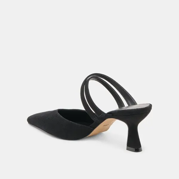 DOLCEVITA Linore Criss-cross Mules - Onyx Suede