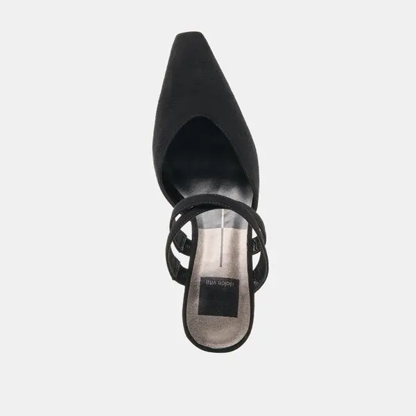 DOLCEVITA Linore Criss-cross Mules - Onyx Suede
