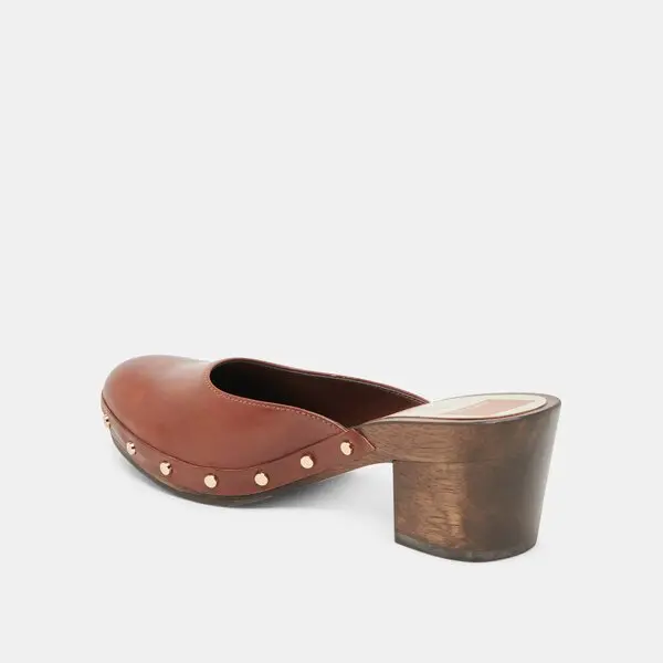 DOLCEVITA Camyn Heeled Mules - Brown Leather