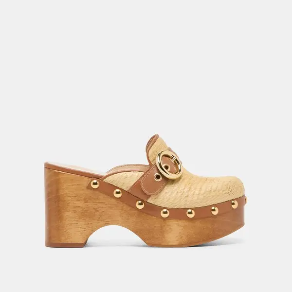 DOLCEVITA Debrah Clogs - Lt Natural Raffia