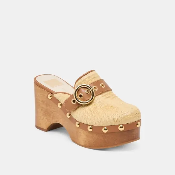 DOLCEVITA Debrah Clogs - Lt Natural Raffia