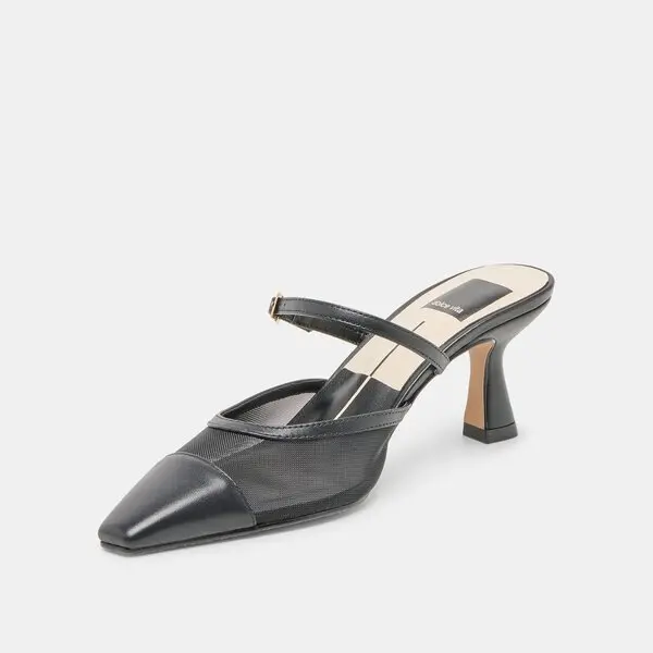 DOLCEVITA Loyd Mid Heel Mule - Onyx Mesh