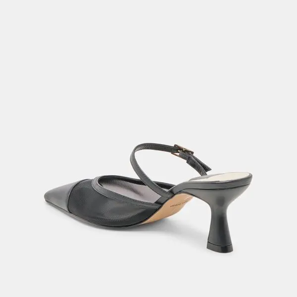 DOLCEVITA Loyd Mid Heel Mule - Onyx Mesh