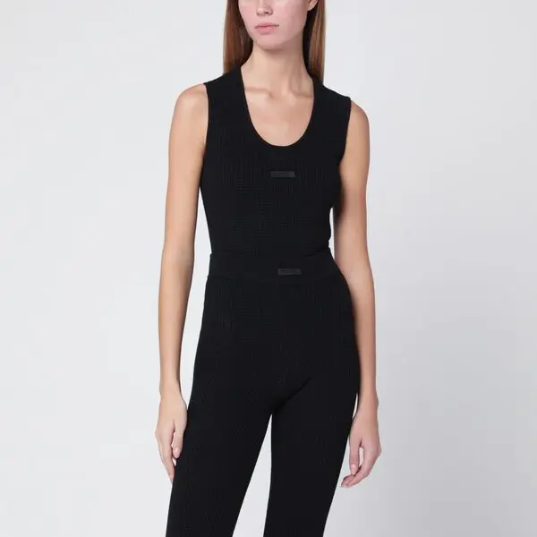 Fear Of God Stretch Waffle Knit Tank Top - Black
