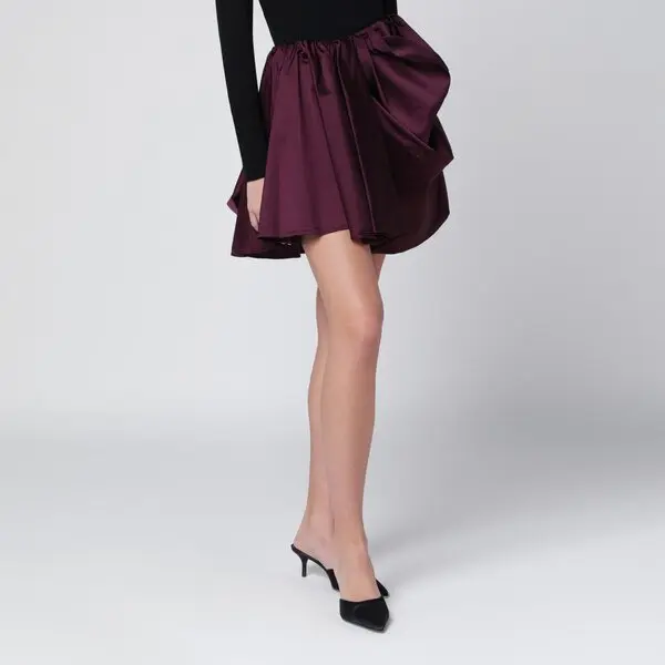 GANNI Draped Mini Skirt - Red