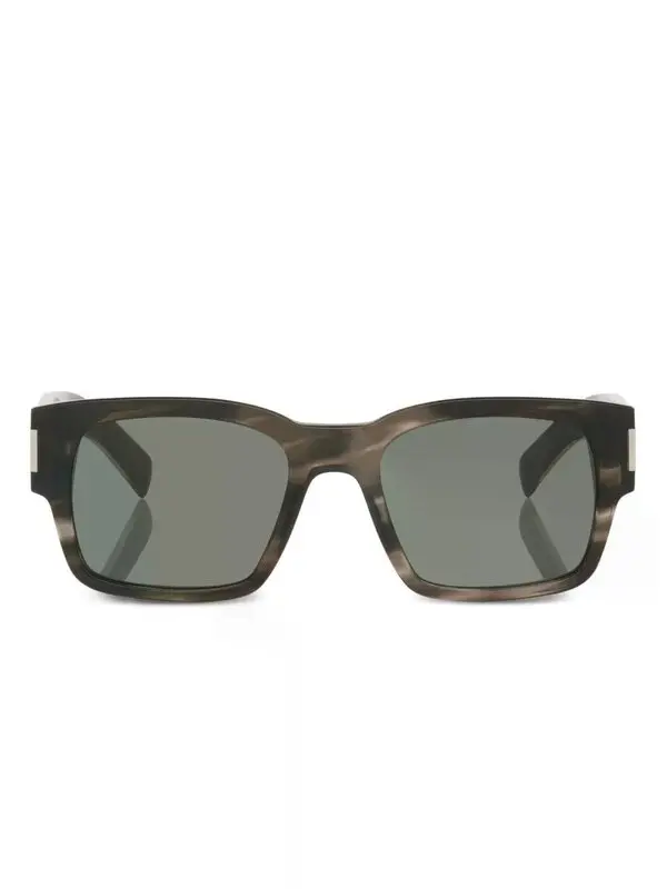 Saint Laurent Sl 617 Rectangle-frame Sunglasses - Green