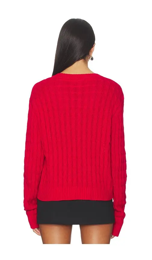Frankies Bikinis Prince Cable Knit V-neck Sweater - Heartstrings
