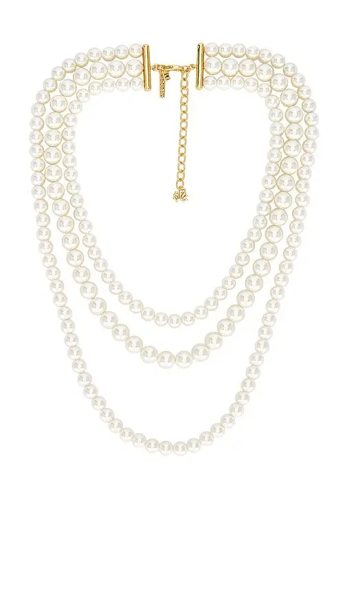 Lele Sadoughi Three Strand Necklace - Pearl