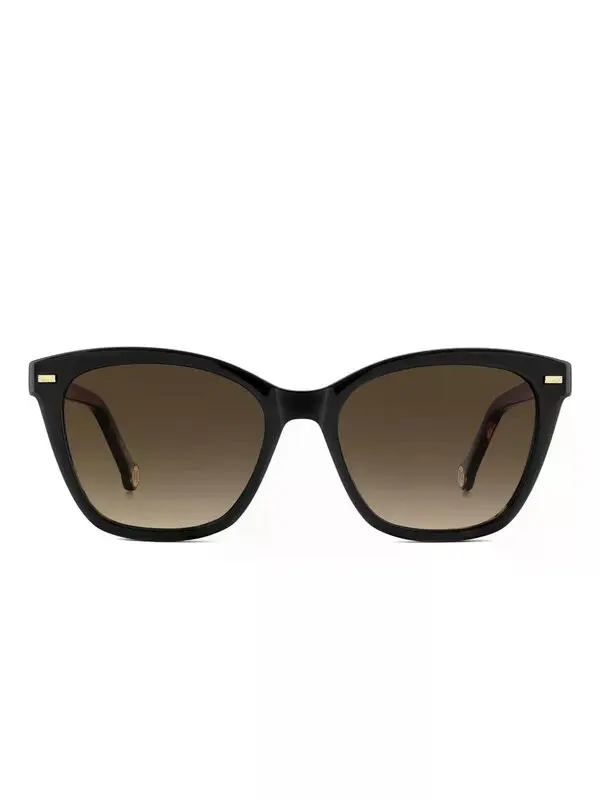 Carolina Herrera Square Tortoiseshell Sunglasses - Black