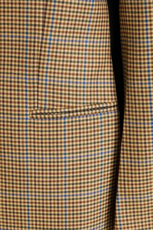 Victoria Beckham Houndstooth Wool-tweed Blazer - Sand