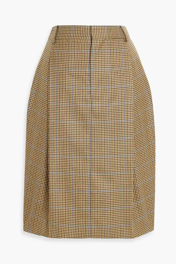 Victoria Beckham Houndstooth Wool Skirt