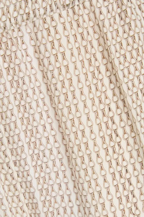 Victoria Beckham Printed Silk Crepe De Chine Wide-leg Pants