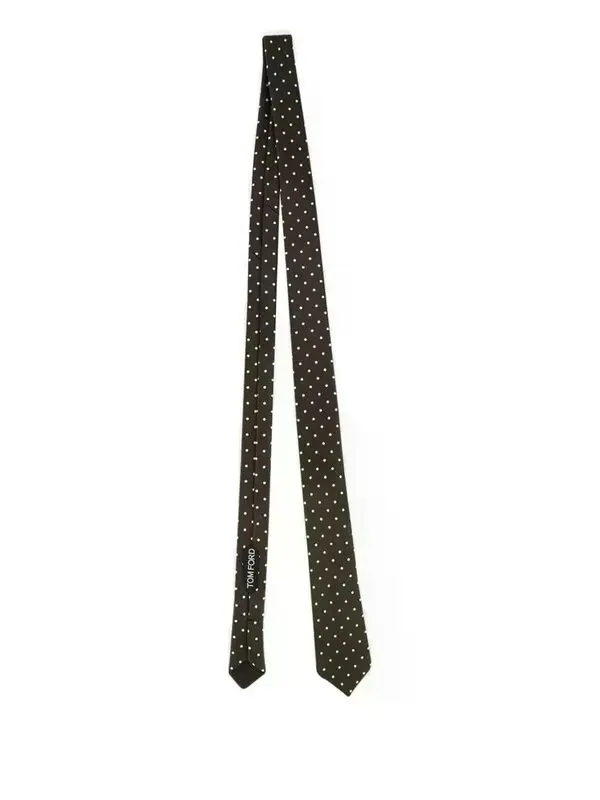 TOM FORD Polka-dot Silk Neck Tie - Brown