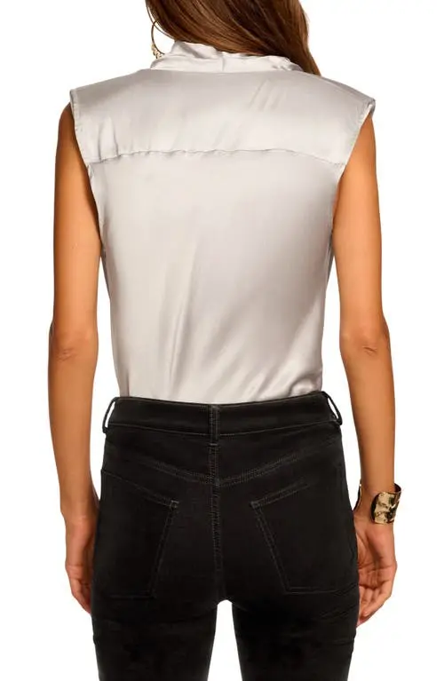 Ramy Brook Metallic Cowl Neck Silk Top