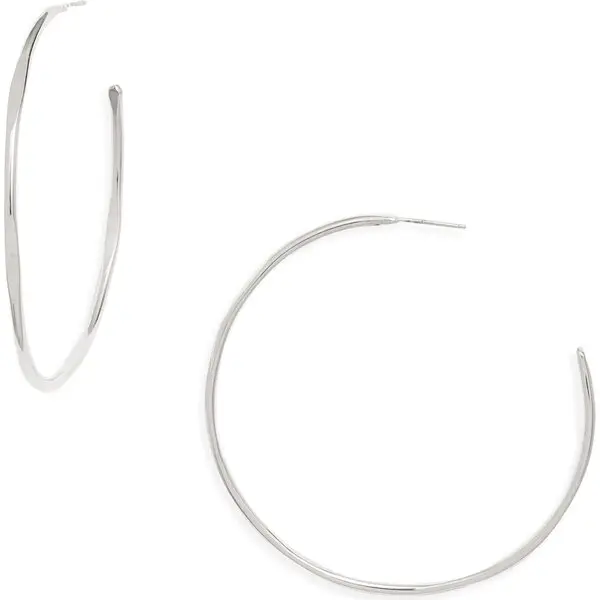 NASHELLE Textured Hoop Earrings - Sterling Silver