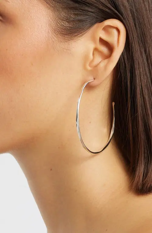 NASHELLE Textured Hoop Earrings - Sterling Silver