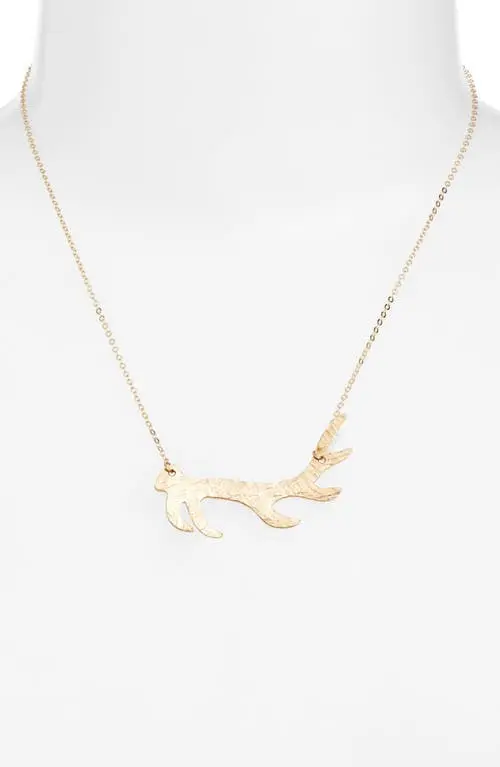 NASHELLE Antler Pendant Chain Necklace - Gold Fill