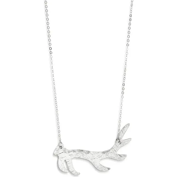 NASHELLE Antler Pendant Chain Necklace - Sterling Silver