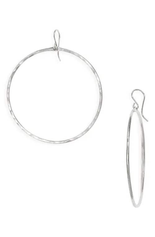 NASHELLE Signature Large Hammered Hoop Earrings - Sterling Silver