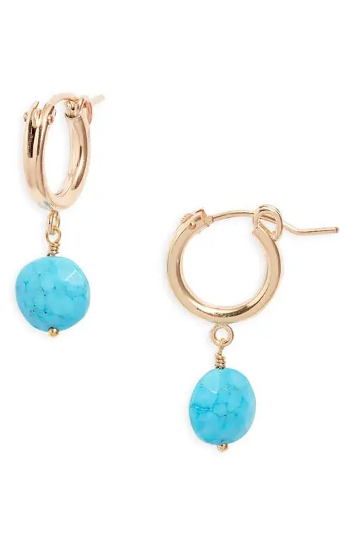 NASHELLE Lucia Quartz Huggie Earrings - Gold Fill/blue Quartz