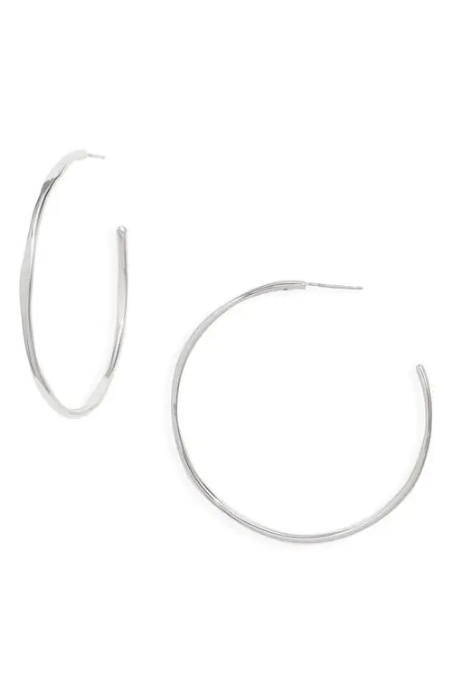 NASHELLE Medium Loom Hoop Earrings - Sterling Silver