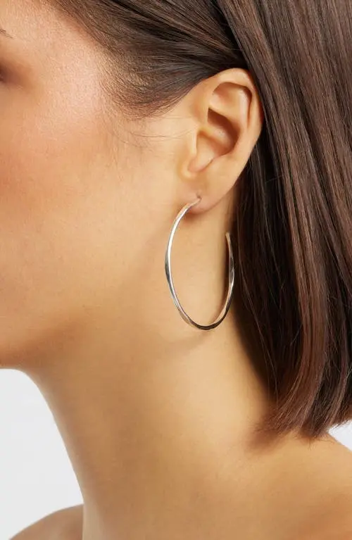 NASHELLE Medium Loom Hoop Earrings - Sterling Silver