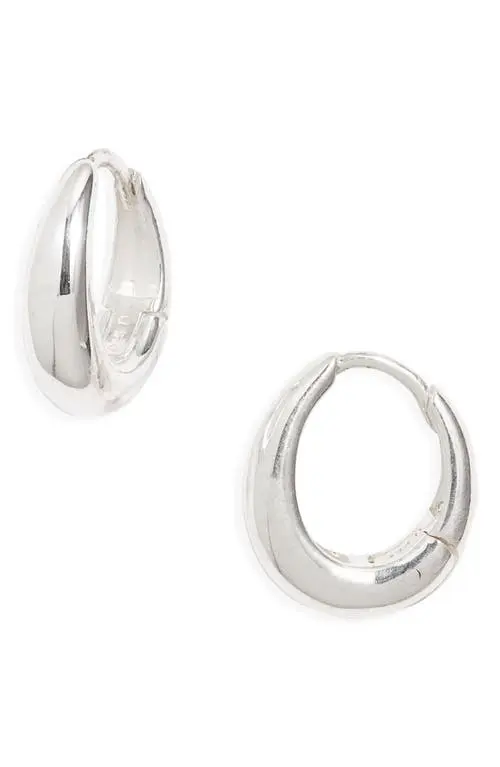 NASHELLE Teardrop Huggie Hoop Earrings - Sterling Silver